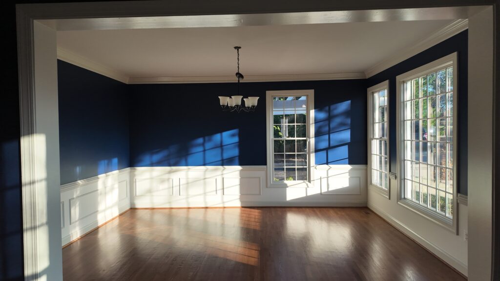 Dining Room Interior Painting Project with Drywall Repairs in ...